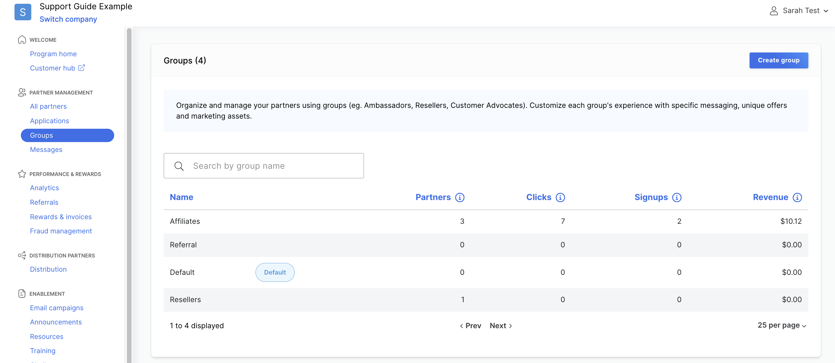 Using partner groups – PartnerStack