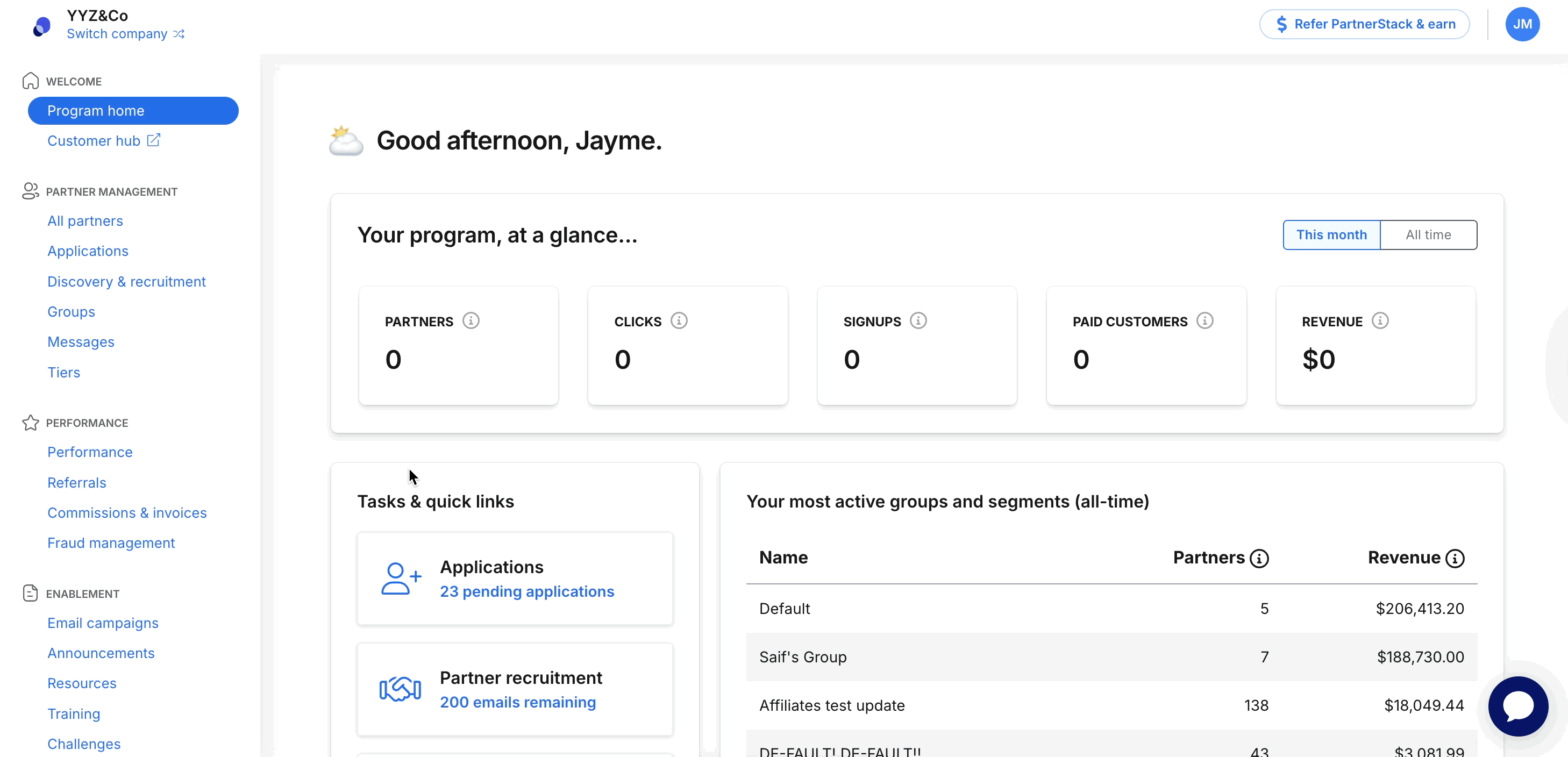 Customer performance reporting – PartnerStack